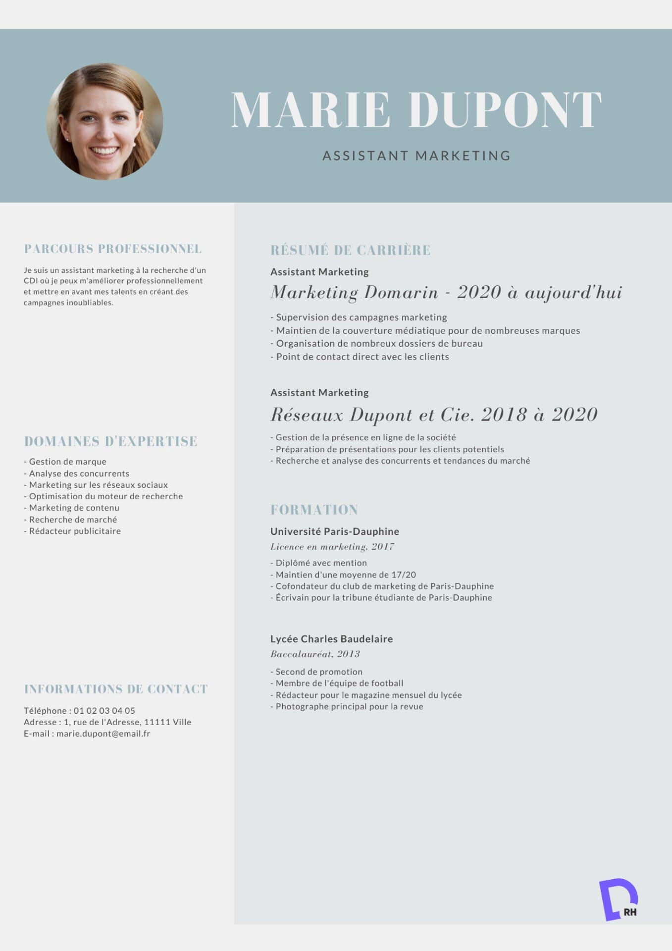 CV Word Template à Télécharger - Format Word / PDF