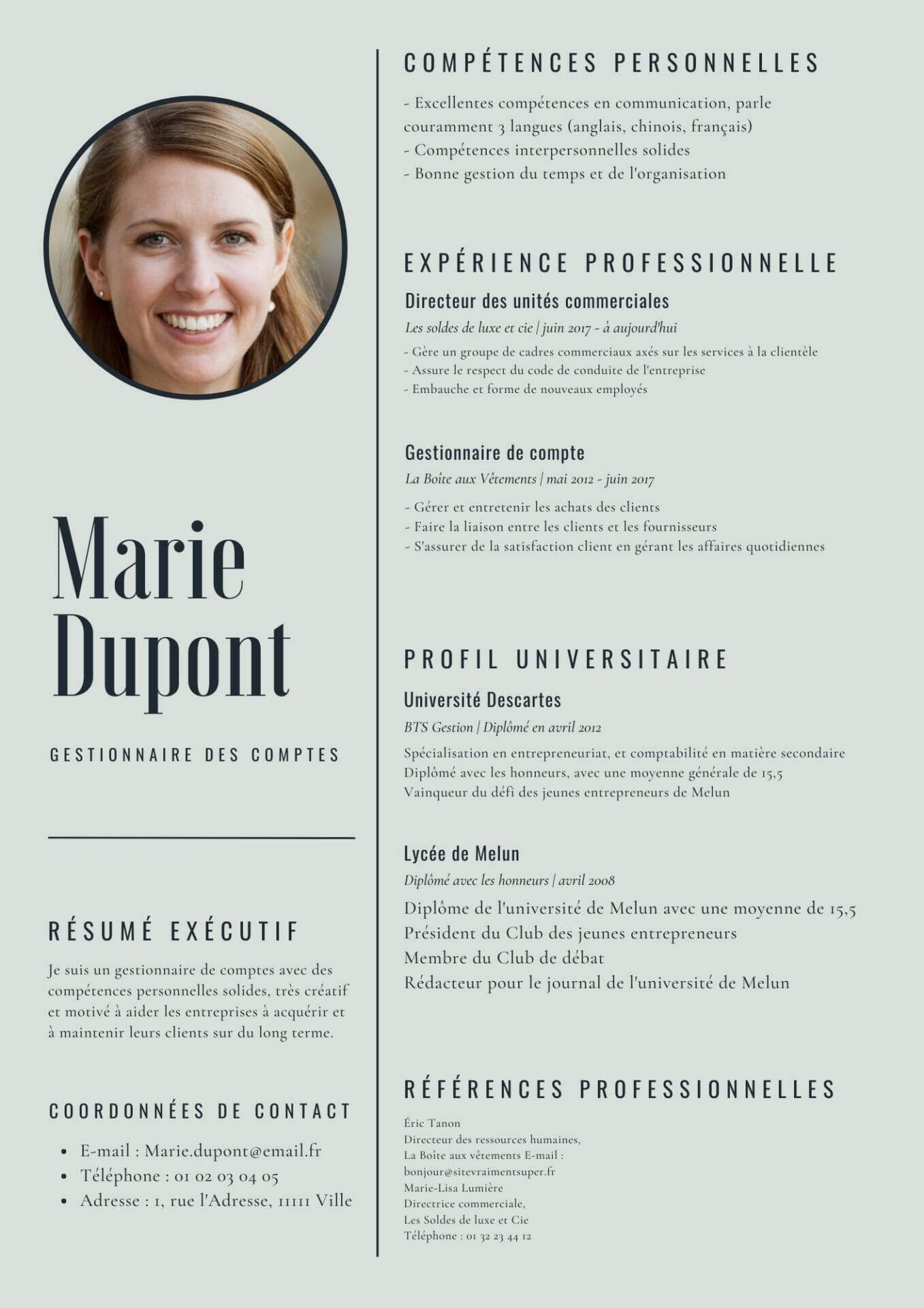 CV Avec Photo à Télécharger - 100% Gratuit - Format Word