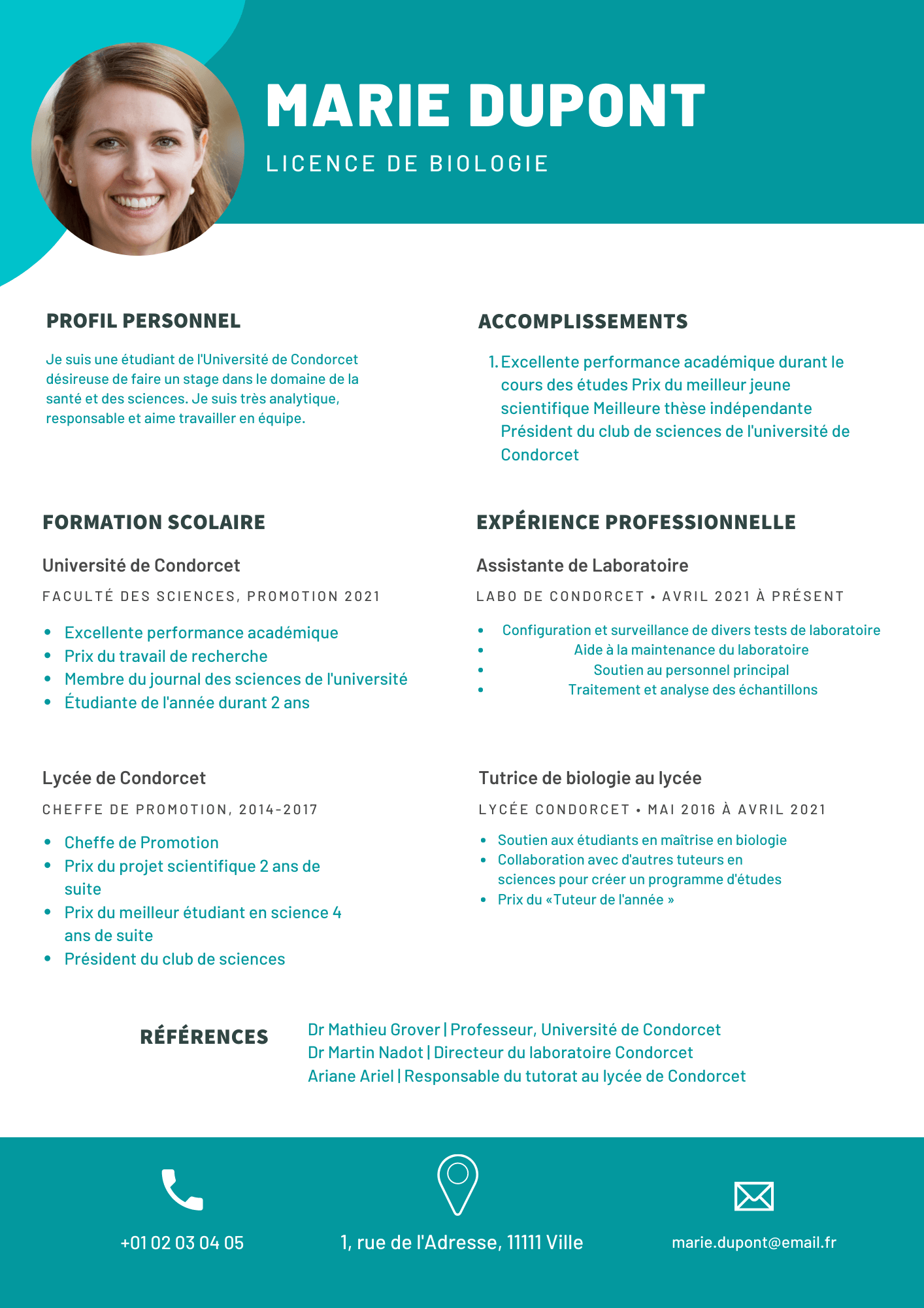 CV Facile à Télécharger - 100% Gratuit - Format Word / PDF